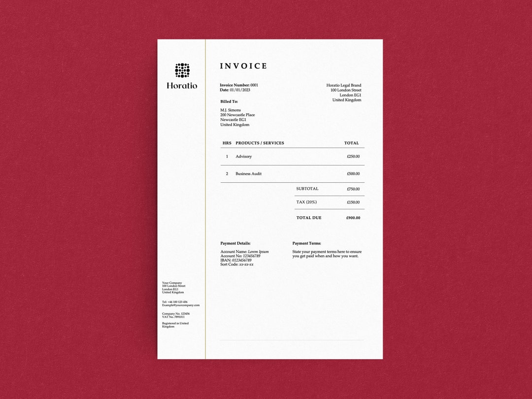 Invoice Template Editable || Professional Freelance Services || Modern ...