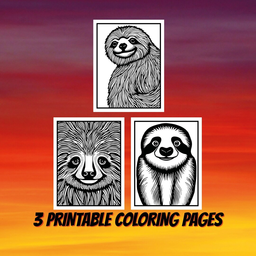 Sloth Coloring Pages, Sloth Printables, Cute Sloth Coloring Pages ...