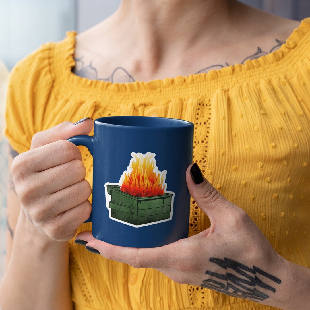 Dumpster Fire This is Fine, Everything is Trash, Weird, Dark Humor - Etsy