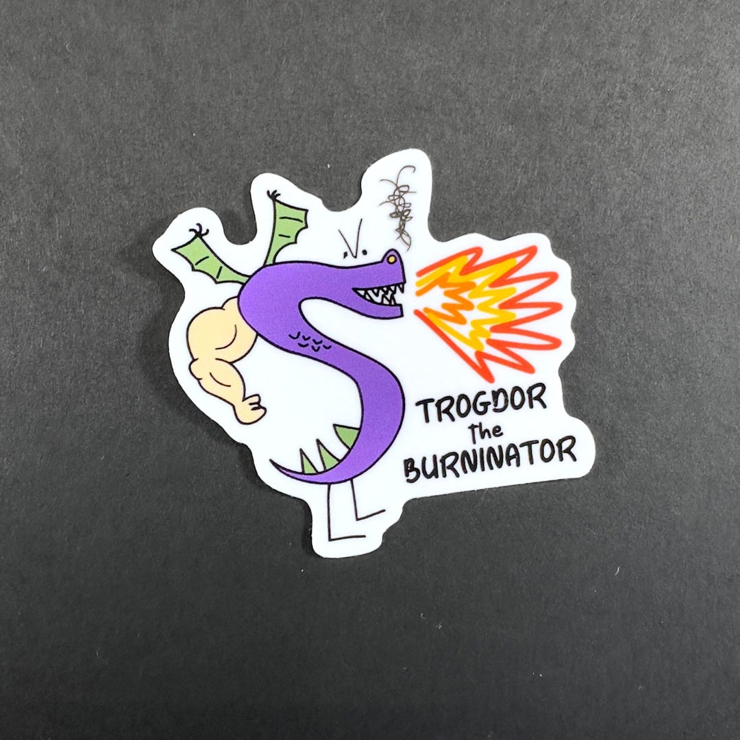 Trogdor the Burninator Sticker: Nostalgic Homestar Runner Vinyl Decal ...