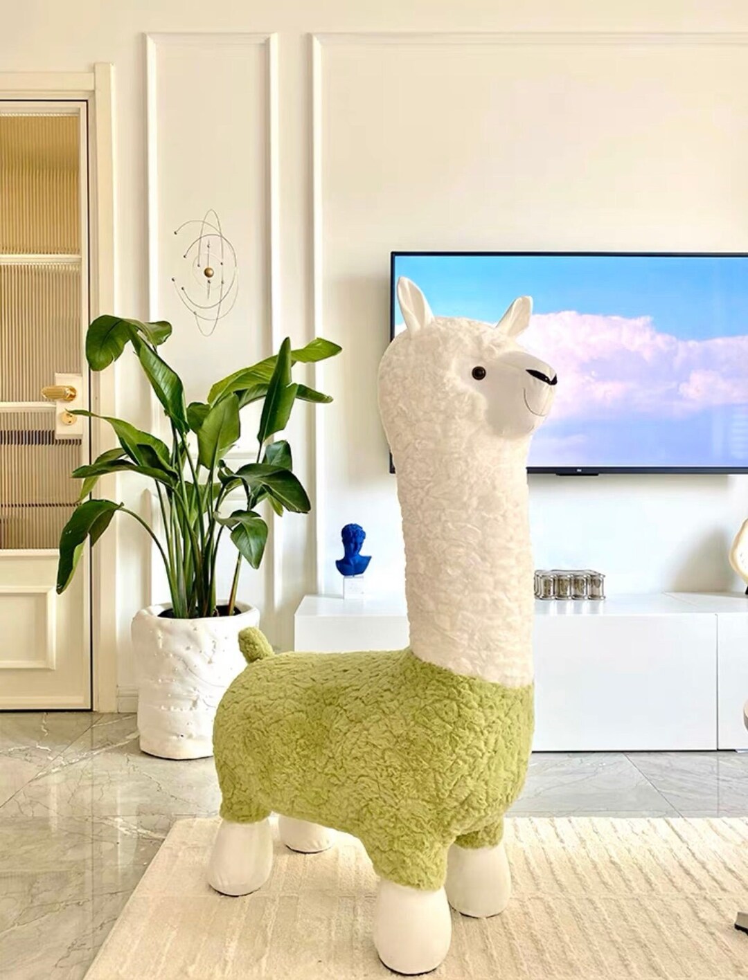 Big Alpaca Sitting Stool Plush Children's Seat Stools - Etsy