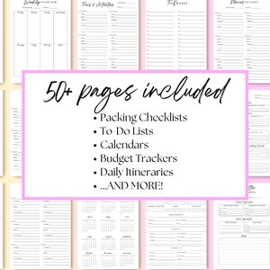 Travel Itinerary Planner Printable Minimalistic Travel Planner ...