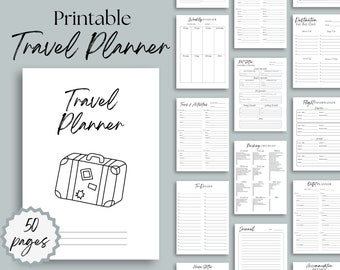 Travel Itinerary Planner Printable Minimalistic Travel Planner ...