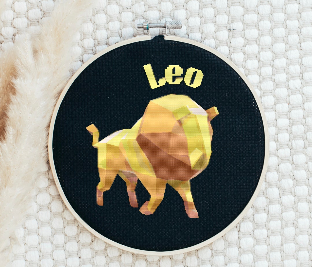 Leo Geometric Star Sign Cross Stitch Pattern PDF Download - Etsy