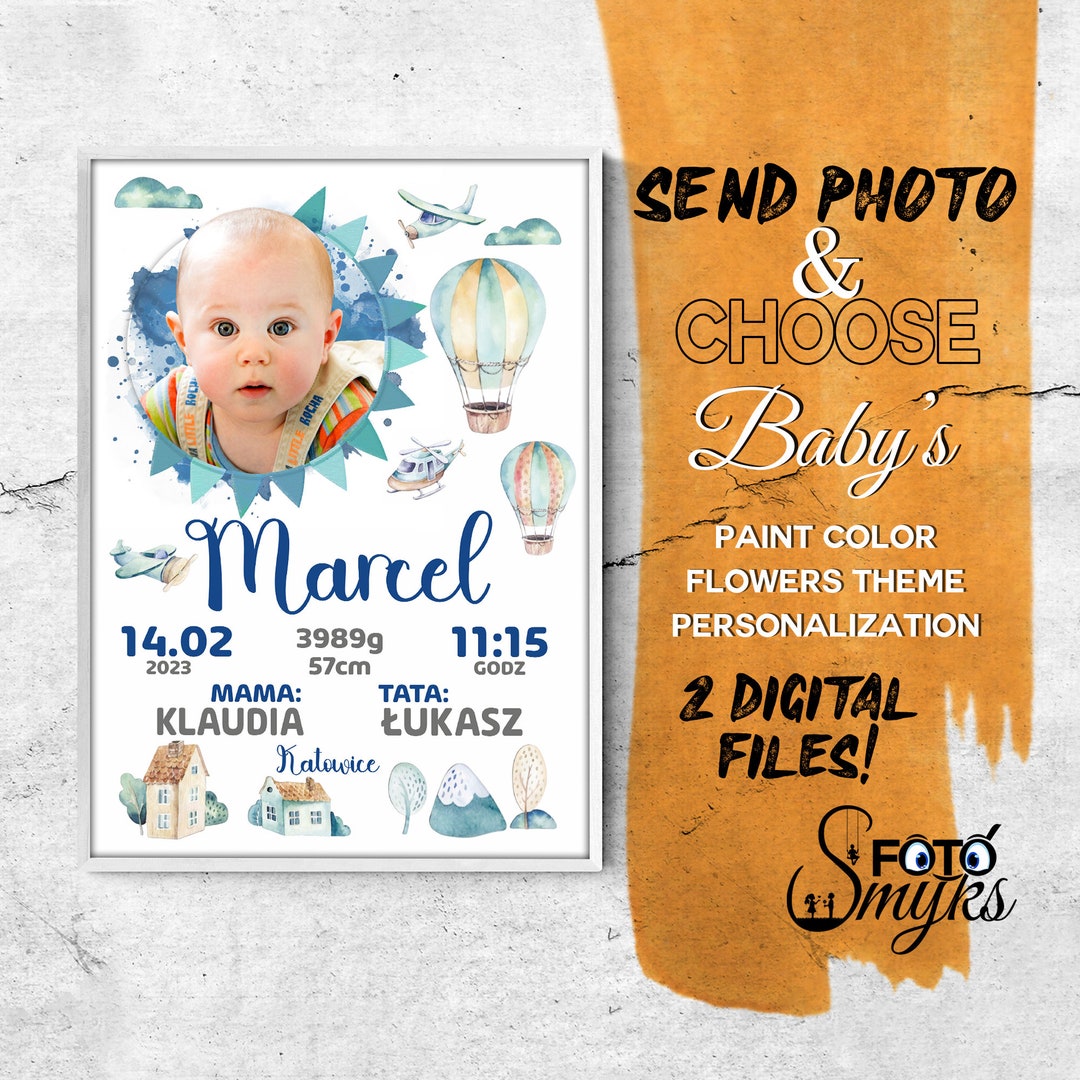 Personalized Image Baby Birth Day Idea Baby Plaster Mom - Etsy