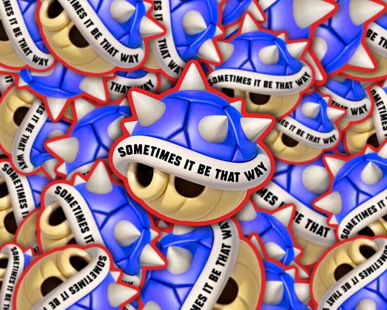 Mario Kart Blue Shell Sticker Video Game Sticker Funny - Etsy