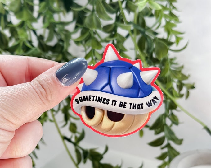 Mario Kart Blue Shell Sticker Video Game Sticker Funny Sticker Mario ...