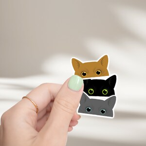 Peeking Cat Sticker Cat Meme Funny Cat Sticker Water - Etsy