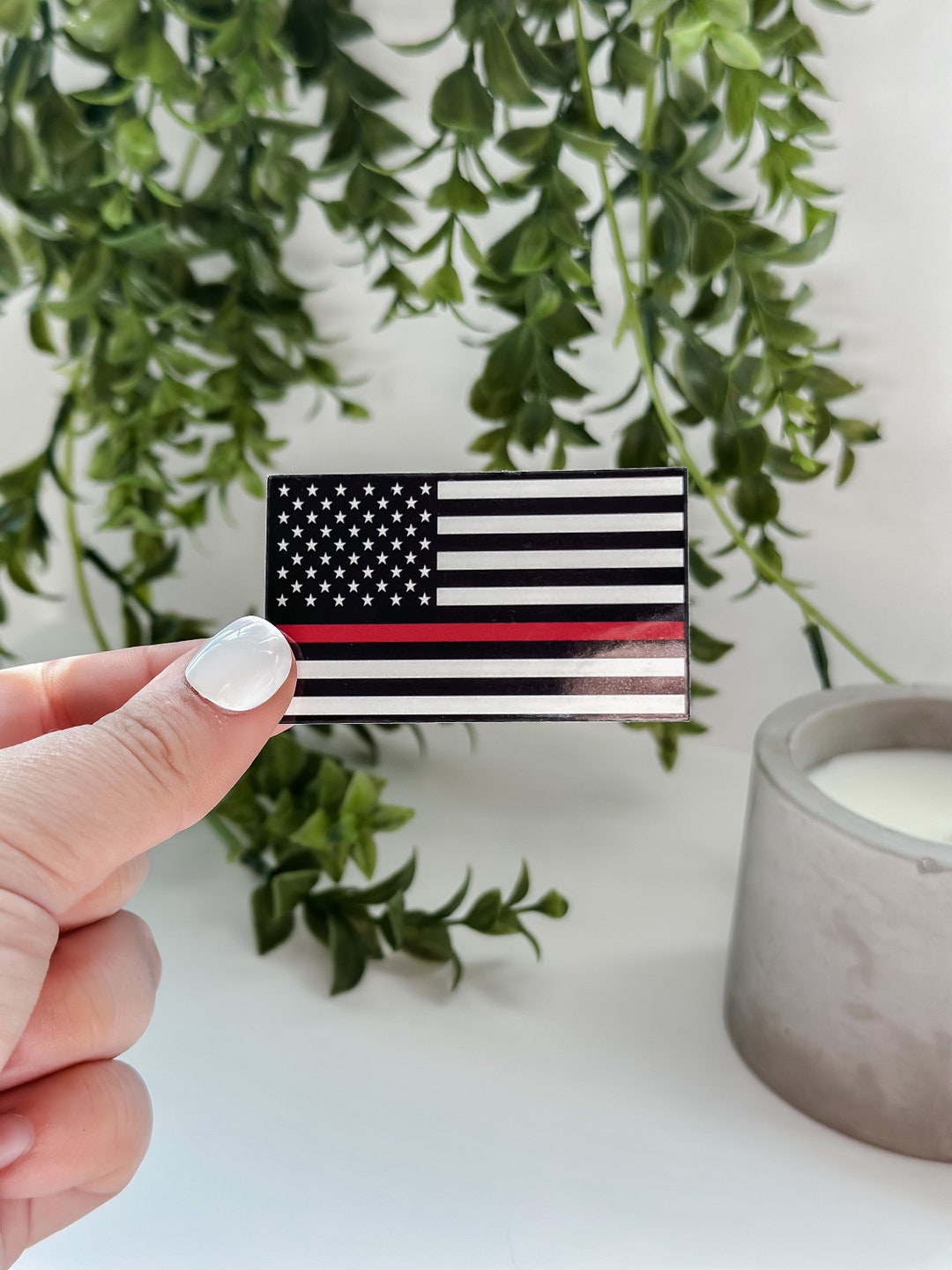 Firefighter Sticker - Thin Red Line Sticker - Gift for Firefighter ...