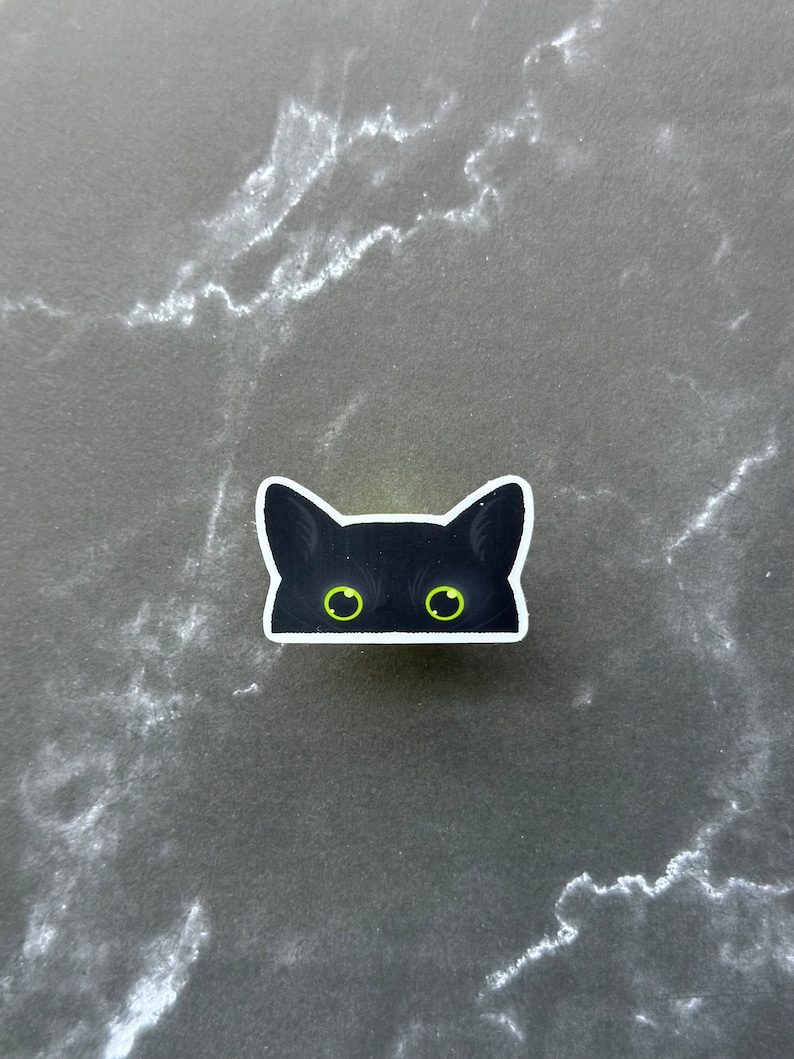 Peeking Cat Sticker Cat Meme Funny Cat Sticker Water - Etsy