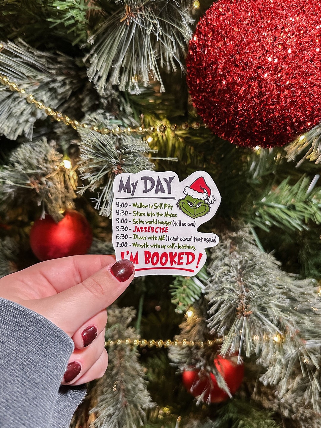 Grinch I'm Booked Sticker Grinch Sticker Funny - Etsy