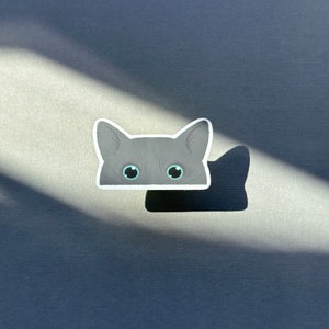 Peeking Cat Sticker Cat Meme Funny Cat Sticker Water - Etsy