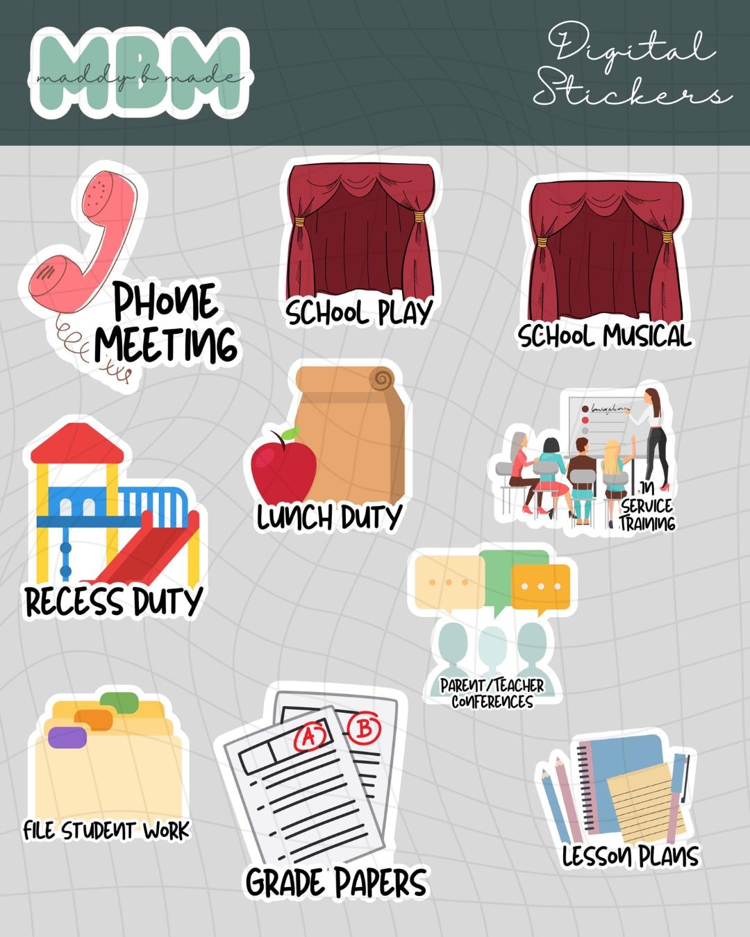 Digital Stickers - Goodnotes File - Teacher Bundle - Etsy