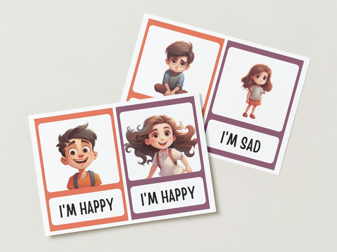 Feelings Fiesta: 20 Emotion Discovery Flashcards for Kids - Etsy