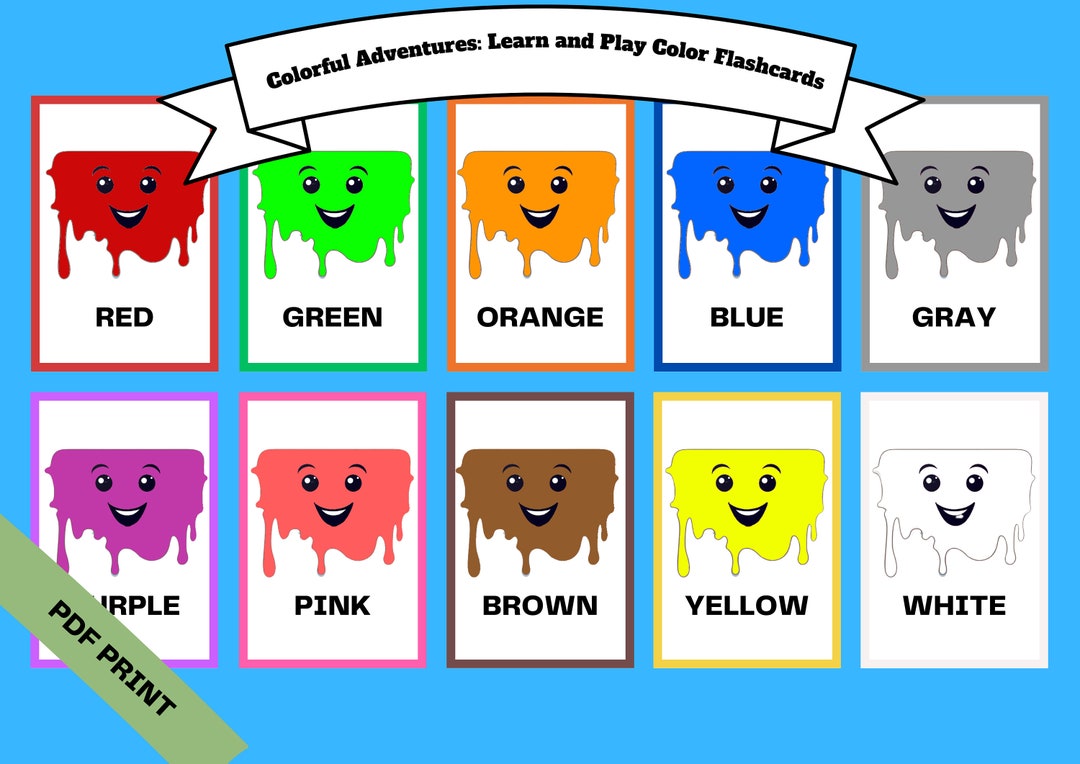 Colorful Adventures: Learn and Play Color Flashcards - Etsy