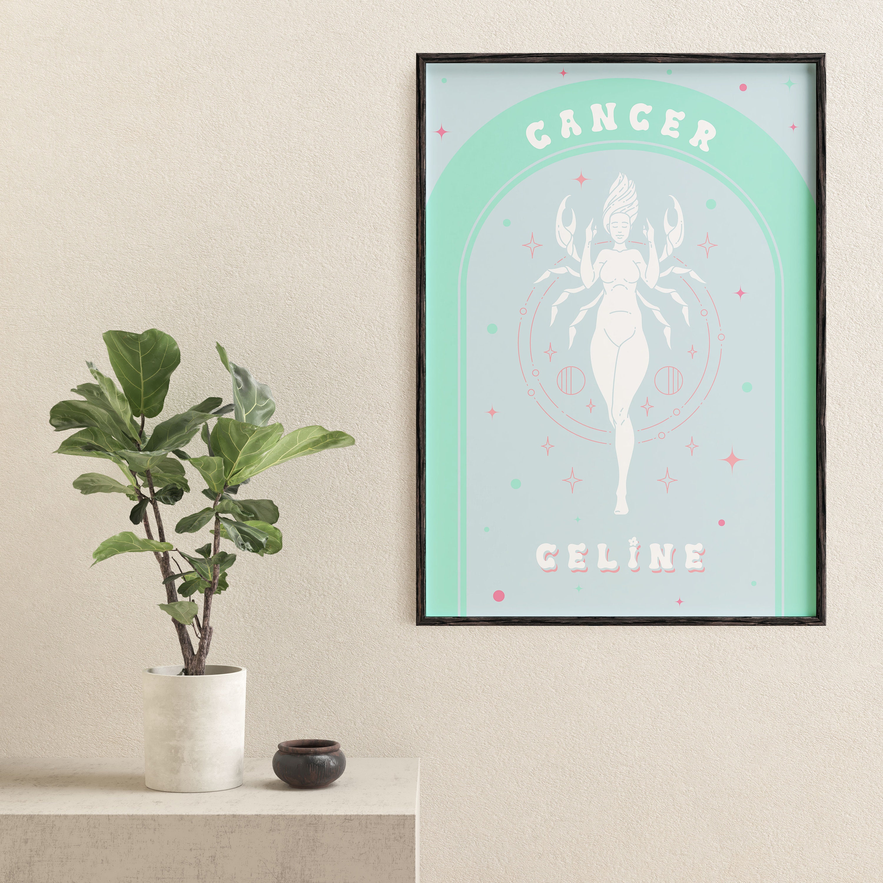 Pastel Cancer Zodiac Art Print Cancer Zodiac Birthday Gifts - Etsy