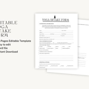 Yoga Therapy Consultation Form With Invoice Template Canva Template ...