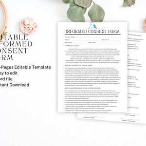 Editable General Informed Consent Form, Client Intake Form, Consent ...