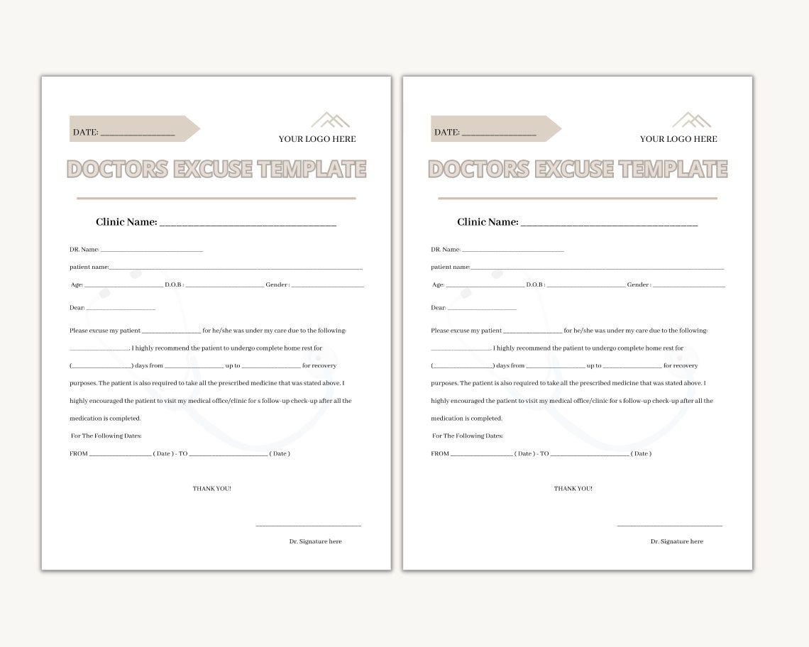 Editable Doctor Excuse Template, Doctor Excuse for Work, Doctor Excuse ...