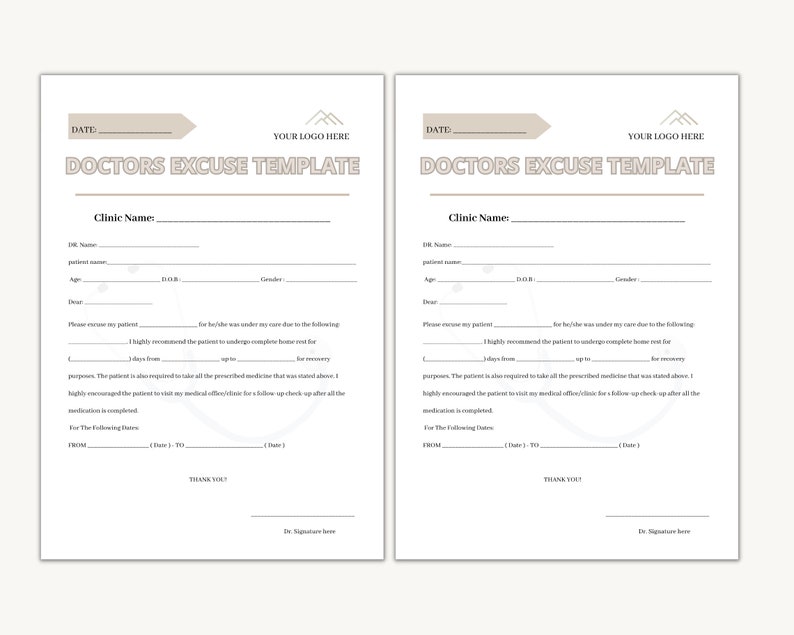 Editable Doctor Excuse Template, Doctor Excuse for Work, Doctor Excuse ...