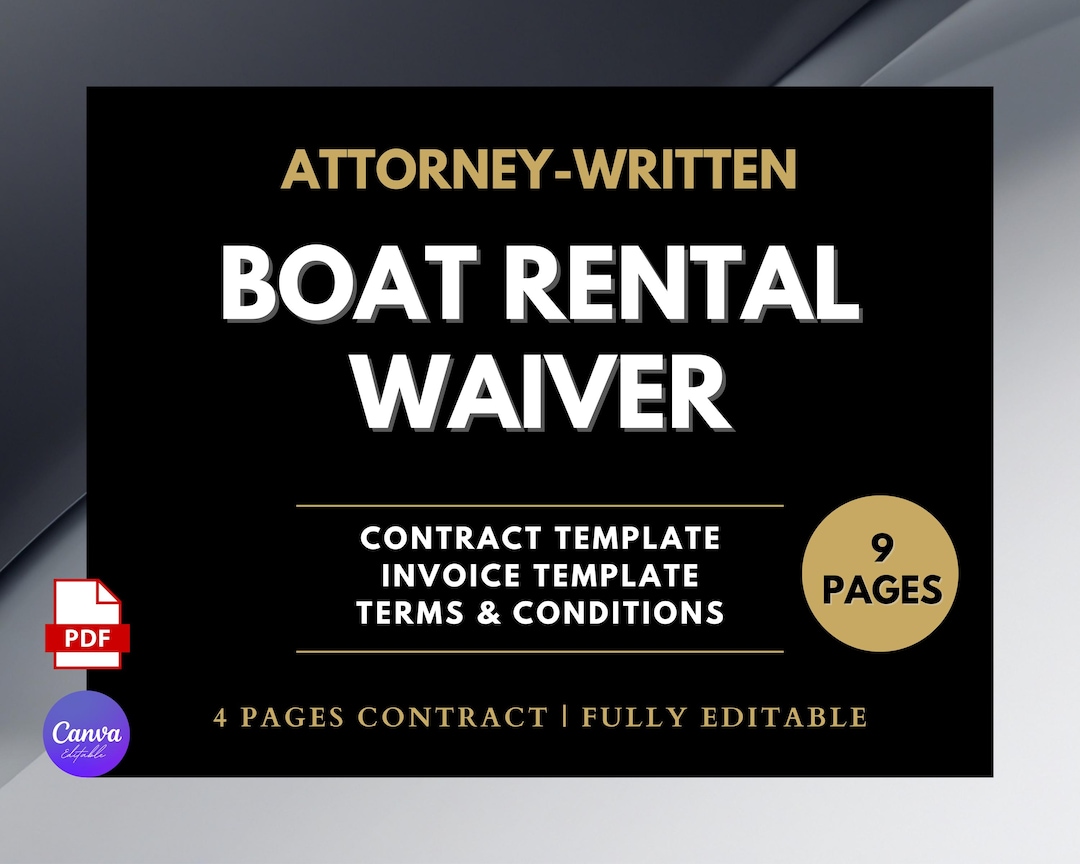 Boat Rental Agreement, Attorney-written, 9 Pages (canva Editable, PDF ...