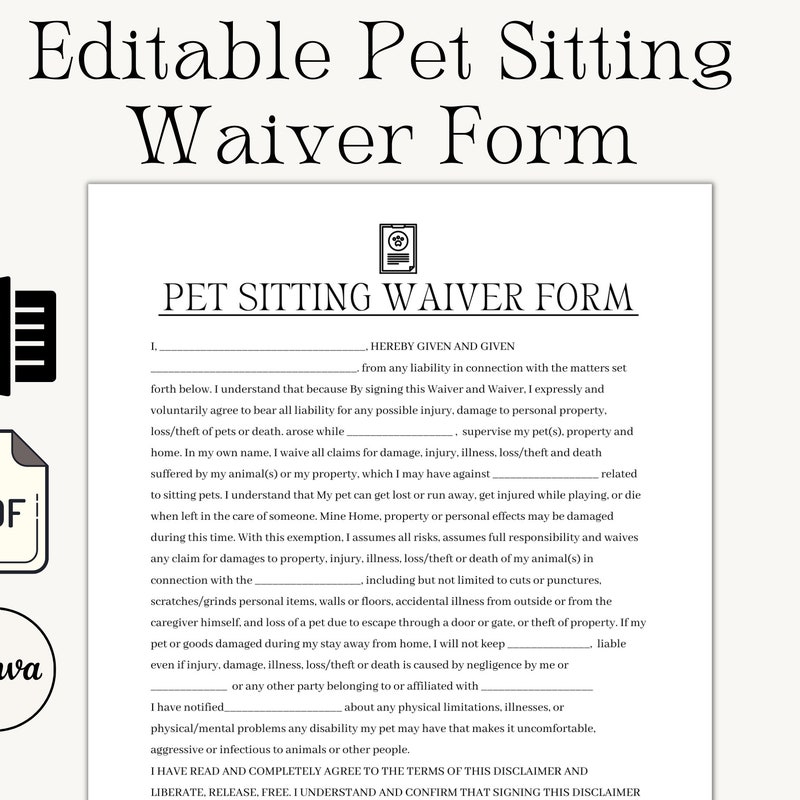 Pet Sitting Forms - Etsy