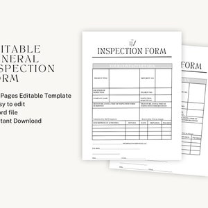 Editable General Inspection Form With Invoice Template, Inspection ...