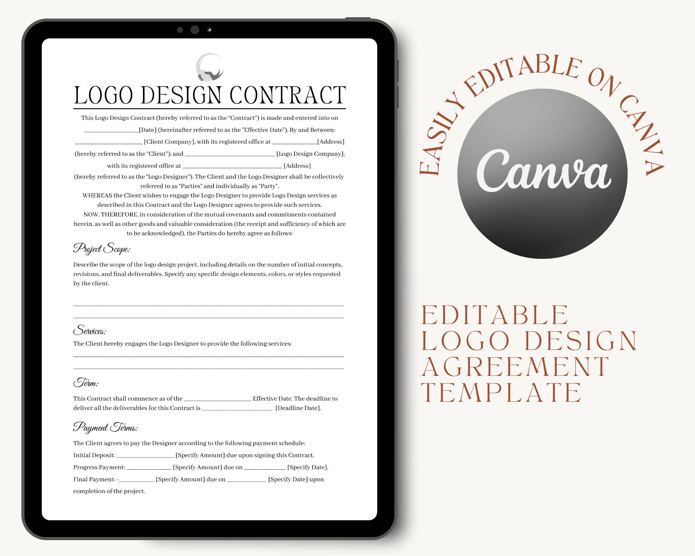 Logo Design Contract Template, Logo Design With Invoice Template, Logo ...