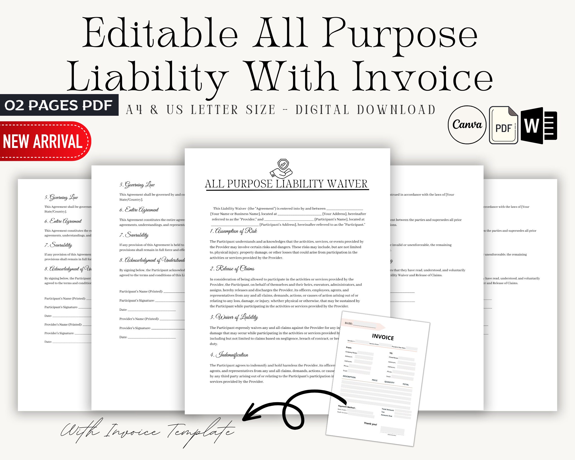 General Release of Liability Template, All Purpose Liability Waiver ...