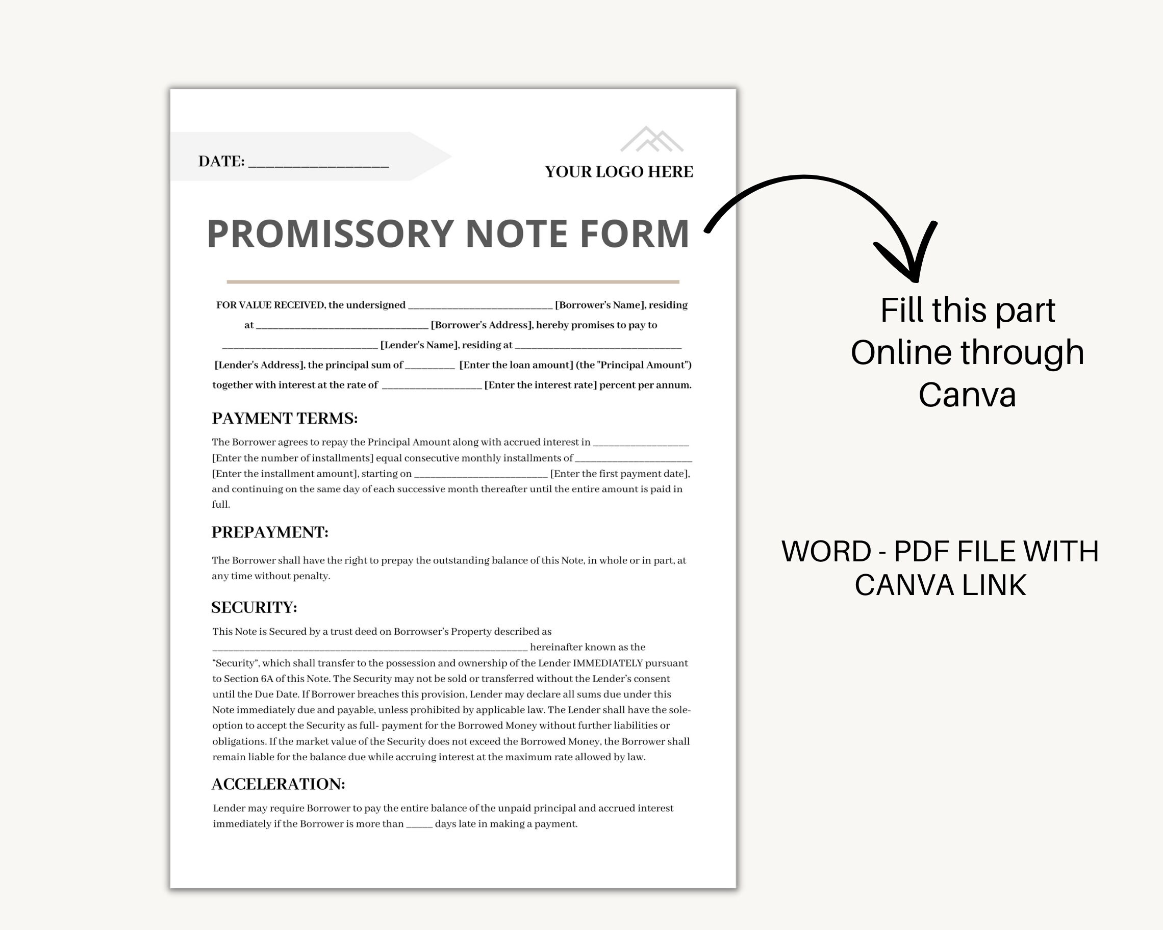 Editable Promissory Note Form, Promissory Note Templates, Obsolete ...