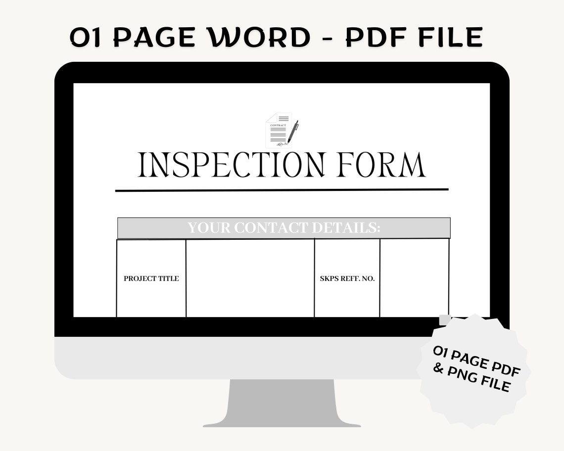 Editable General Inspection Form With Invoice Template, Inspection ...