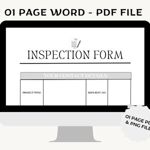 Editable General Inspection Form With Invoice Template, Inspection ...