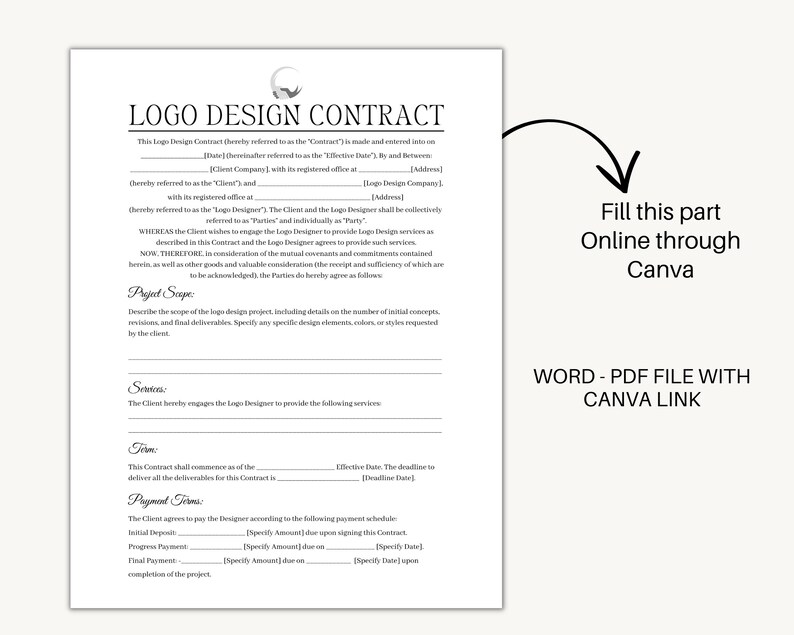 Logo Design Contract Template, Logo Design With Invoice Template, Logo ...