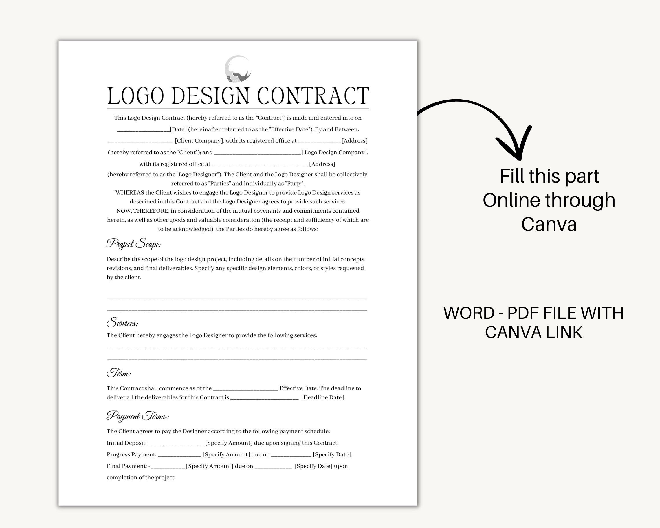 Logo Design Contract Template, Logo Design With Invoice Template, Logo ...