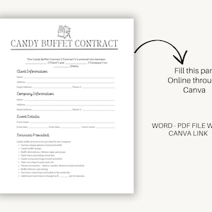 Editable Candy Buffet Contract Template, Dessert Table Service ...