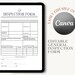 Editable General Inspection Form With Invoice Template, Inspection ...