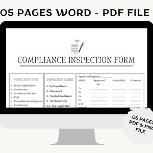 Compliance Inspection Form 5 Pages Editable With Invoice Template ...