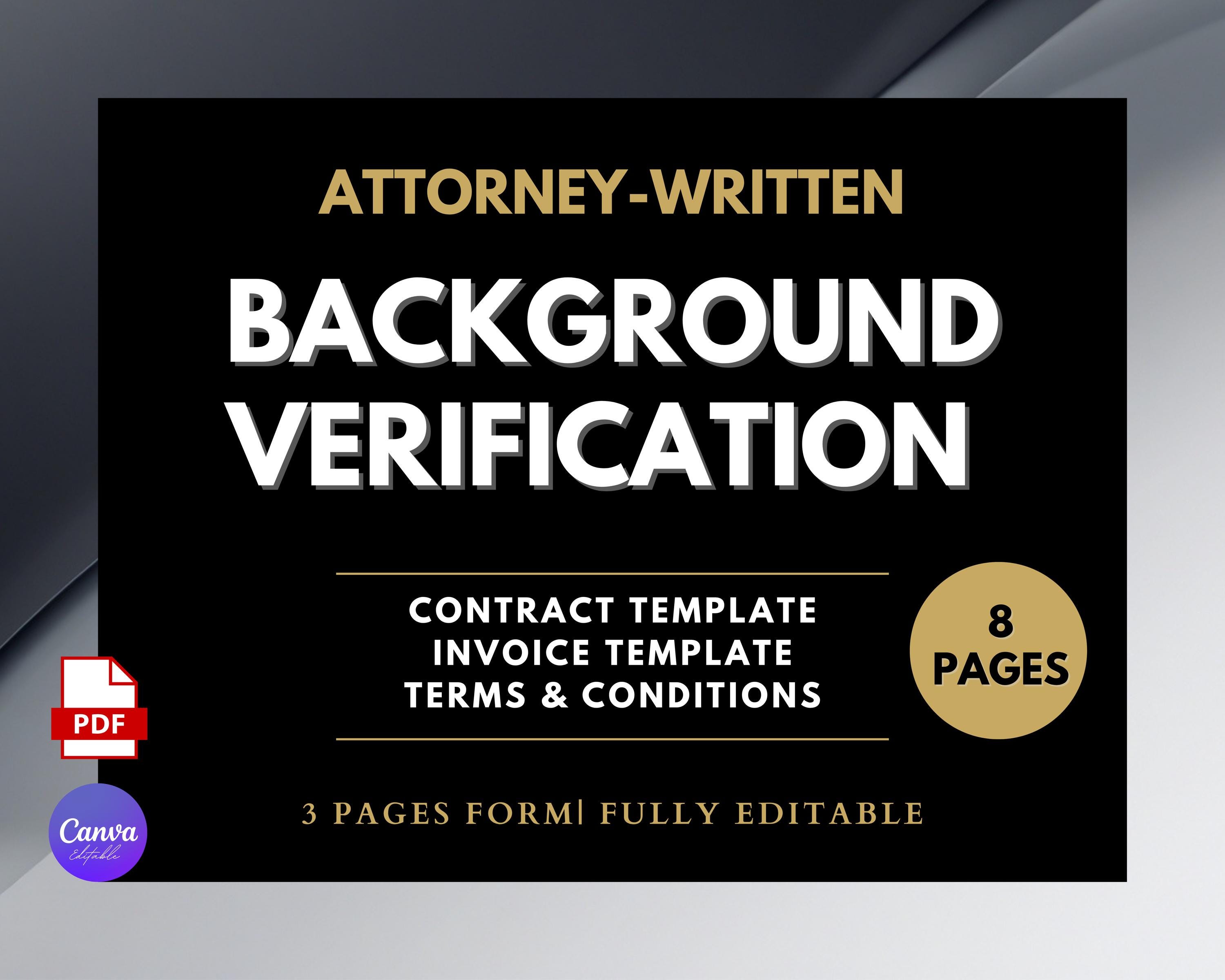 Editable Background Verification Form, Background Check Authorization ...
