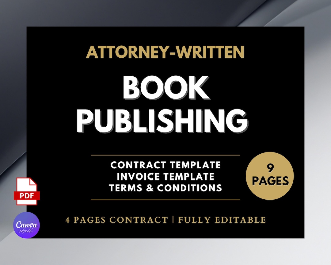 Editable Book Publishing Contract Template, Book Publishing Agreement ...