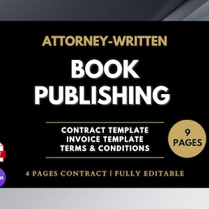 Editable Book Publishing Contract Template, Book Publishing Agreement Form, Author-publisher ...