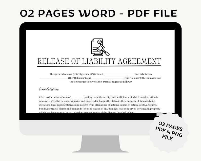 General Release of Liability Template, All Purpose Liability Waiver, Waiver and Release of ...
