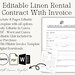 Linen Rental Contract Agreement, Editable Template, Lease Agreement ...