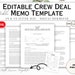 Editable Crew Deal Memo Contract Agreement Template, Editable Contract ...