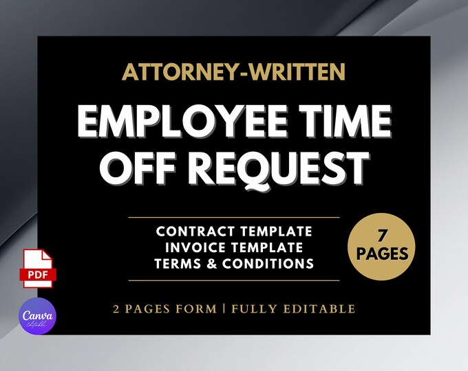 Editable EMPLOYEE TIME OFF, Time off Request, Pto Request Form ...