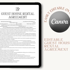 Editable Guest House Rental Agreement, Contract Agreement, Easy Lease ...