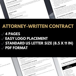 Linen Rental Contract Agreement | Editable Template | Lease Agreement ...