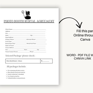 Editable Photo Booth Rental Agreement Template Photo Booth Contract ...