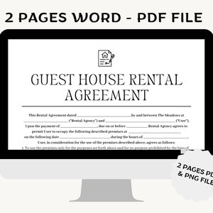 Editable Guest House Rental Agreement, Contract Agreement, Easy Lease ...