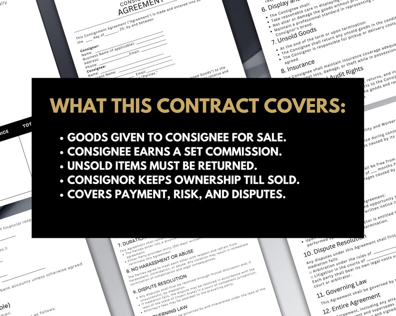 Professional Consignment Contract Template Consignment Termsn 7487