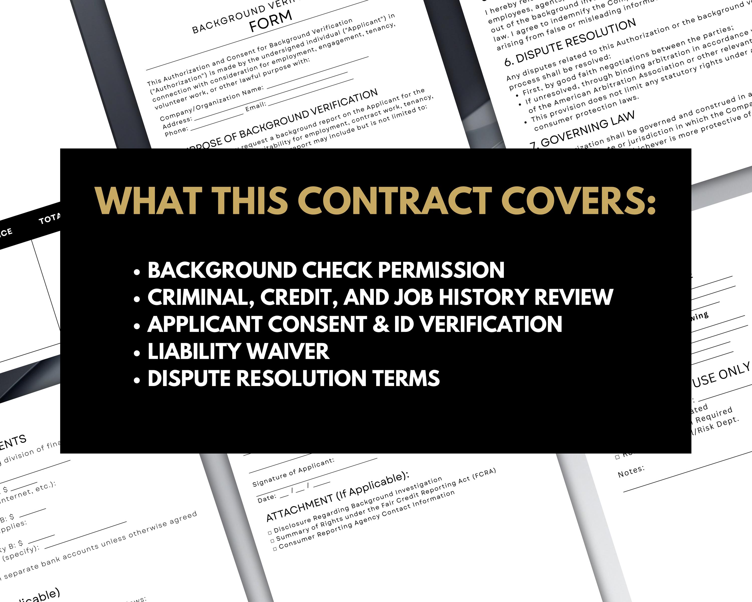 Editable Background Verification Form, Background Check Authorization ...